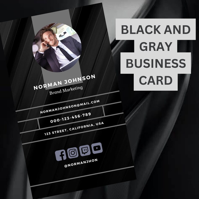 Editable Business Card Template: Modern VIP Design (PDF) - Etsy