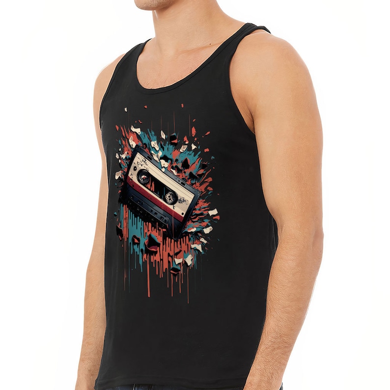 Cassette Tank Music Themed Workout Tank Printed Jersey Tank - Etsy