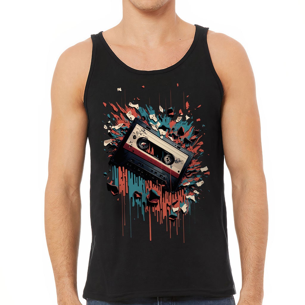 Cassette Tank Music Themed Workout Tank Printed Jersey Tank - Etsy