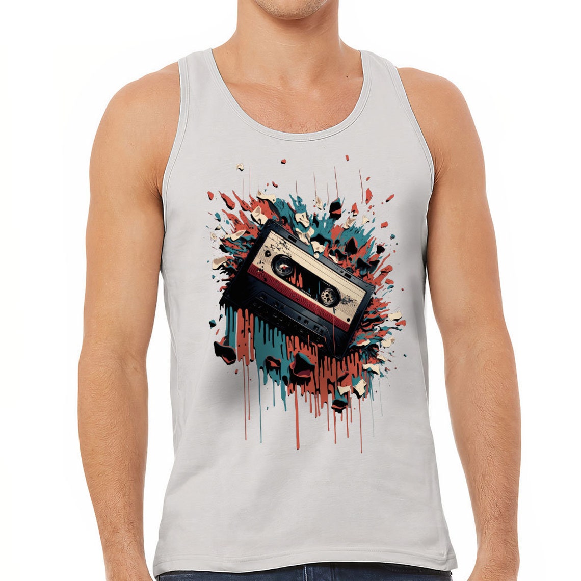 Cassette Tank Music Themed Workout Tank Printed Jersey Tank - Etsy