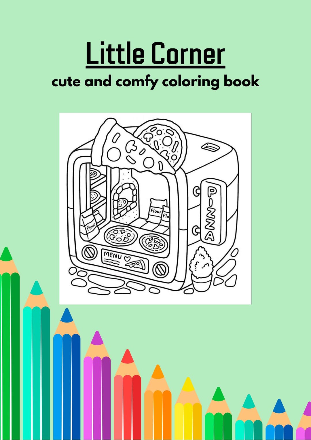 Little Corner Cute and Cozy Coloring Book Digital Download Printable ...