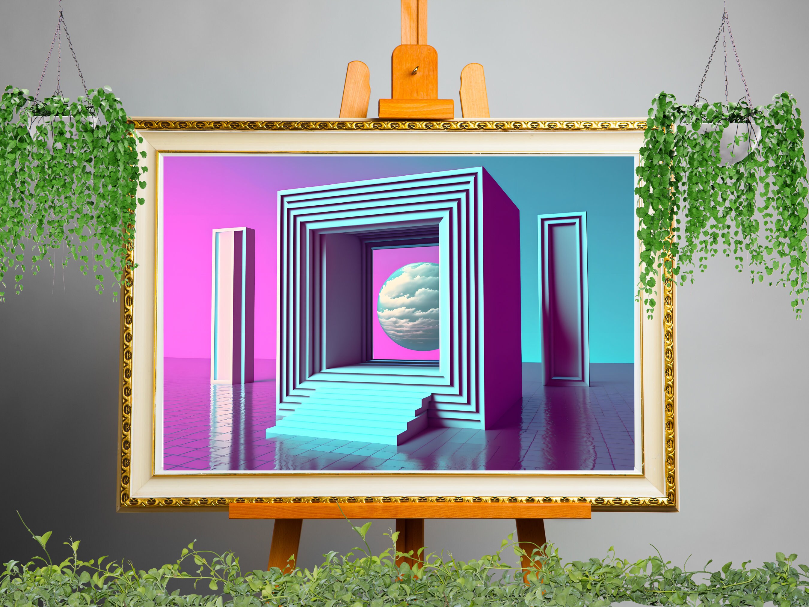 Abstract Tesseract Printable Poster Digital Art Instant Download Gift ...