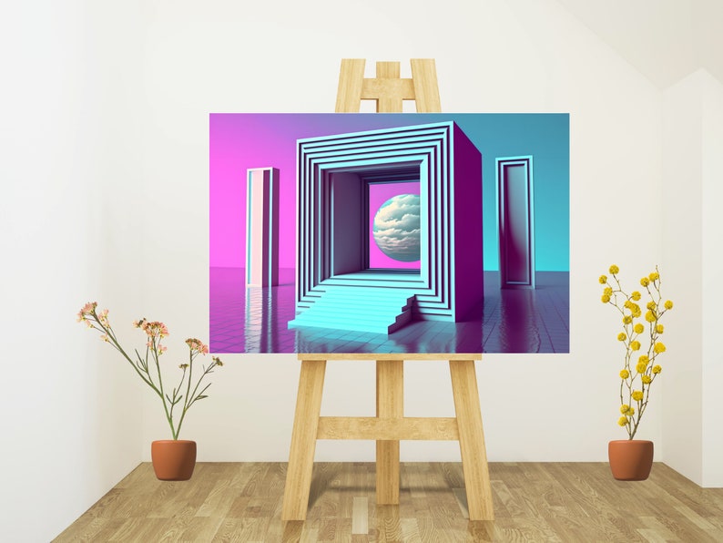 Abstract Tesseract Printable Poster Digital Art Instant Download Gift ...