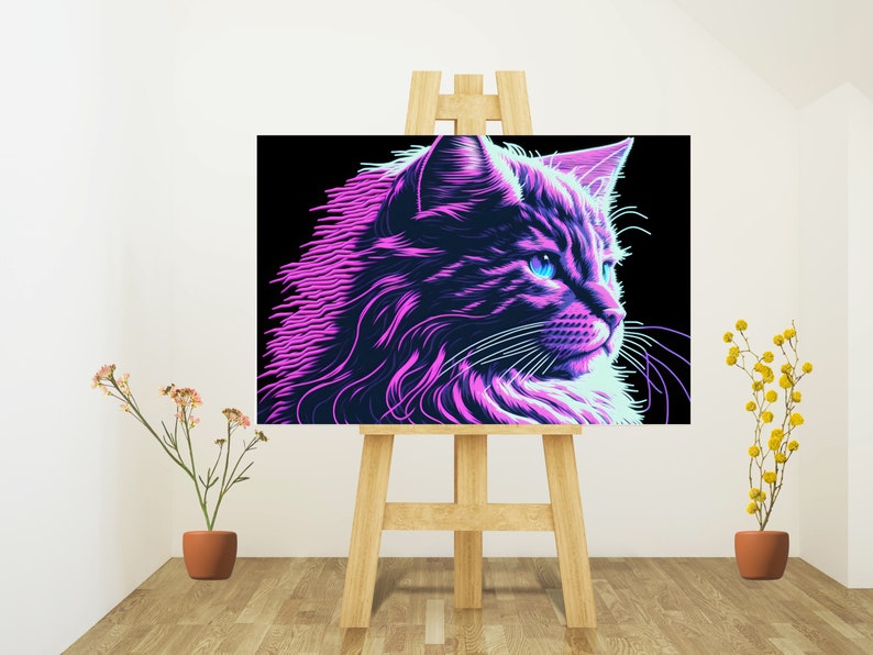 Rave Kitty Printable Poster Digital Art Instant Download Gift Idea ...