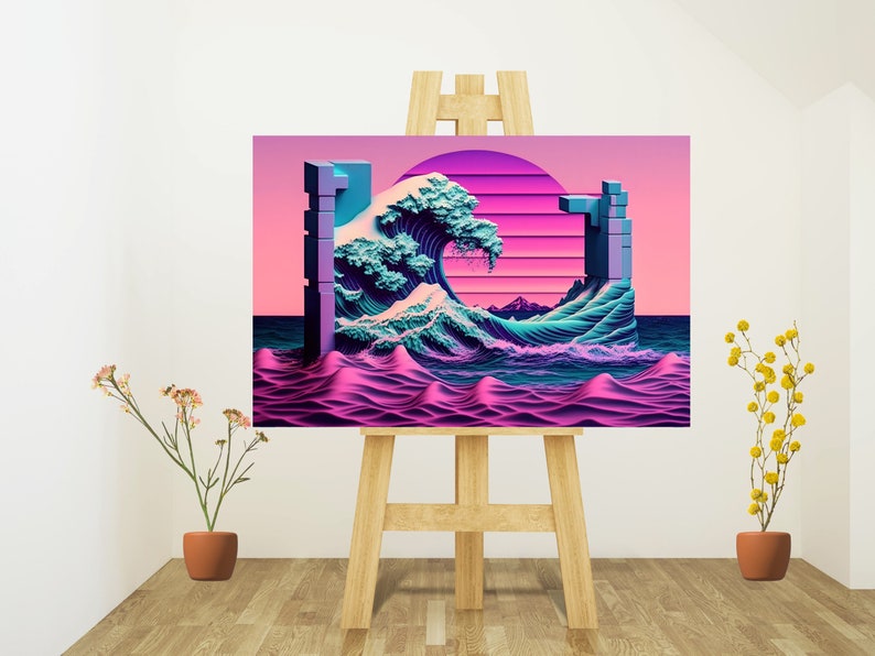 Dreamy Waves Printable Poster Digital Art Instant Download Gift Idea ...