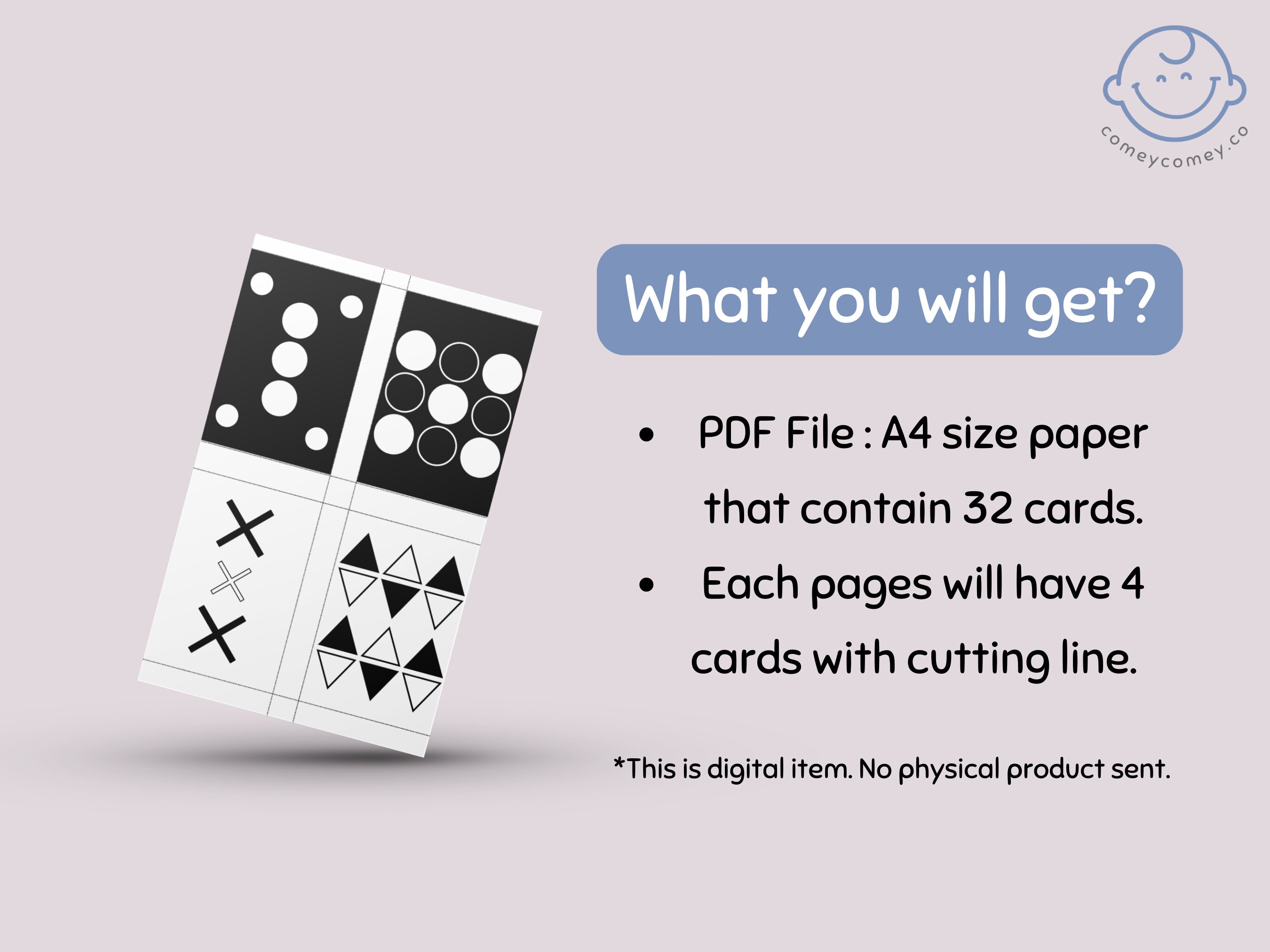 Printable Basic Shape Black and White Flashcard for Newborn Baby,high ...