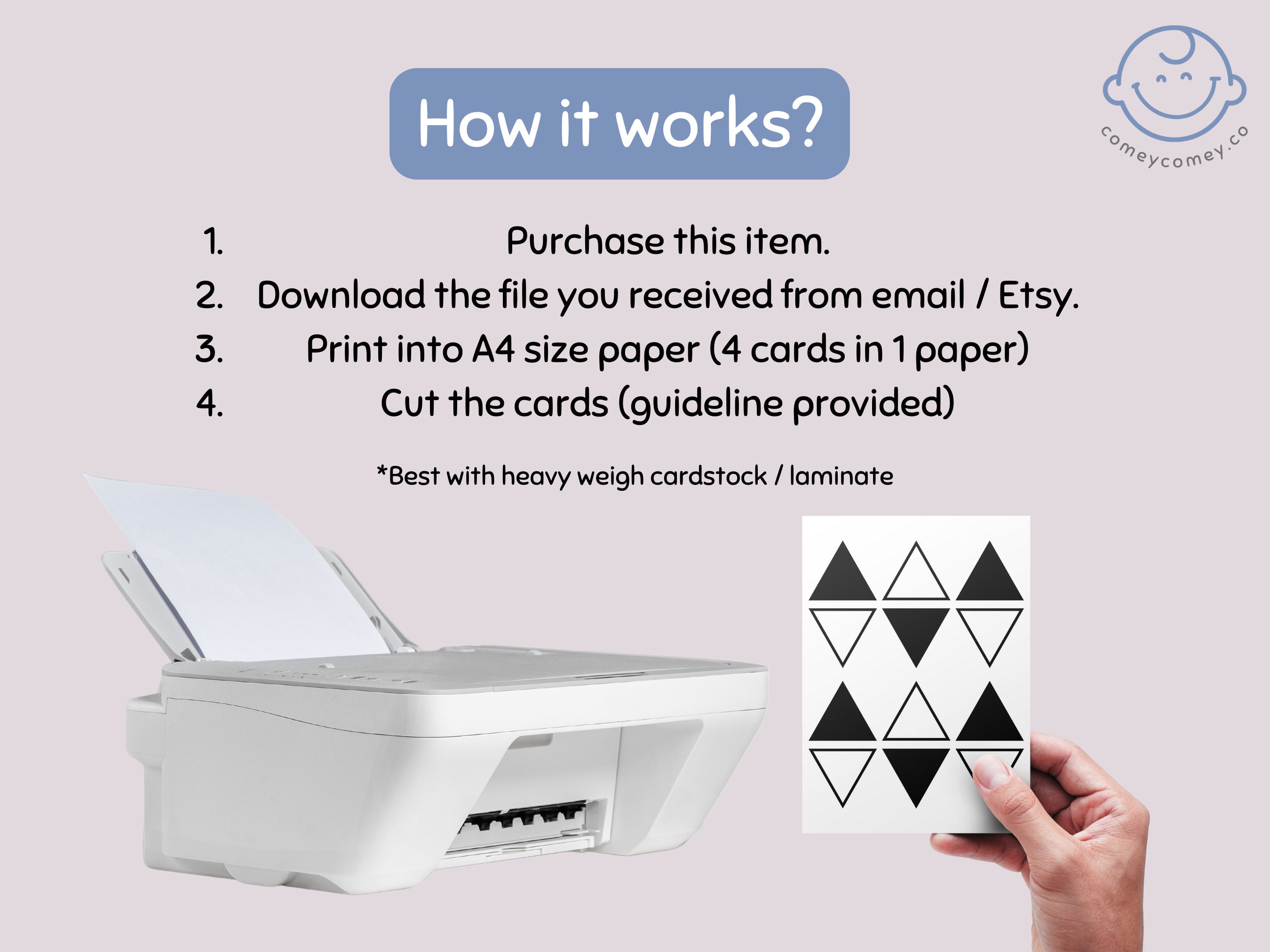 Printable Basic Shape Black and White Flashcard for Newborn Baby,high ...