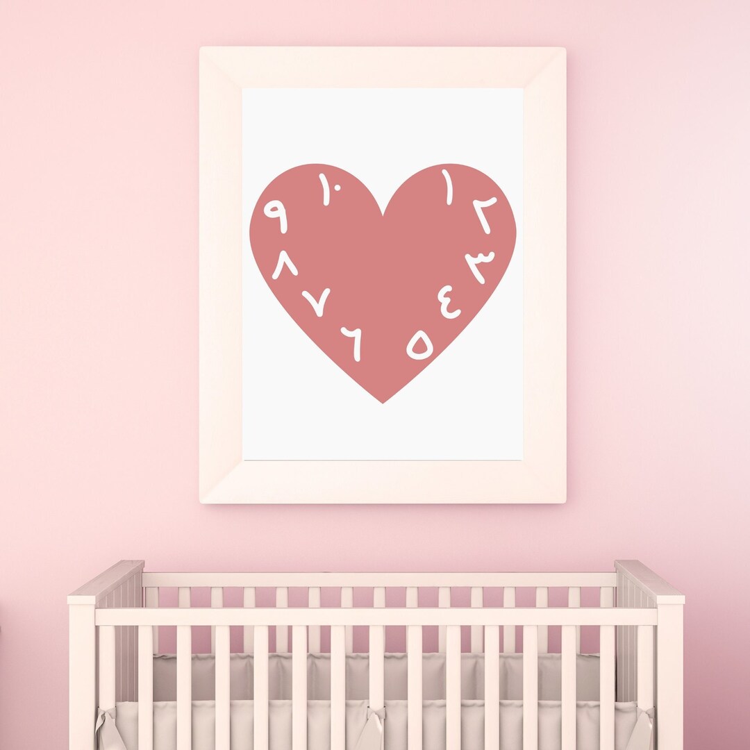Arabic Numbers Poster,baby Room Wall Art,nursery Wall Decor,islamic ...