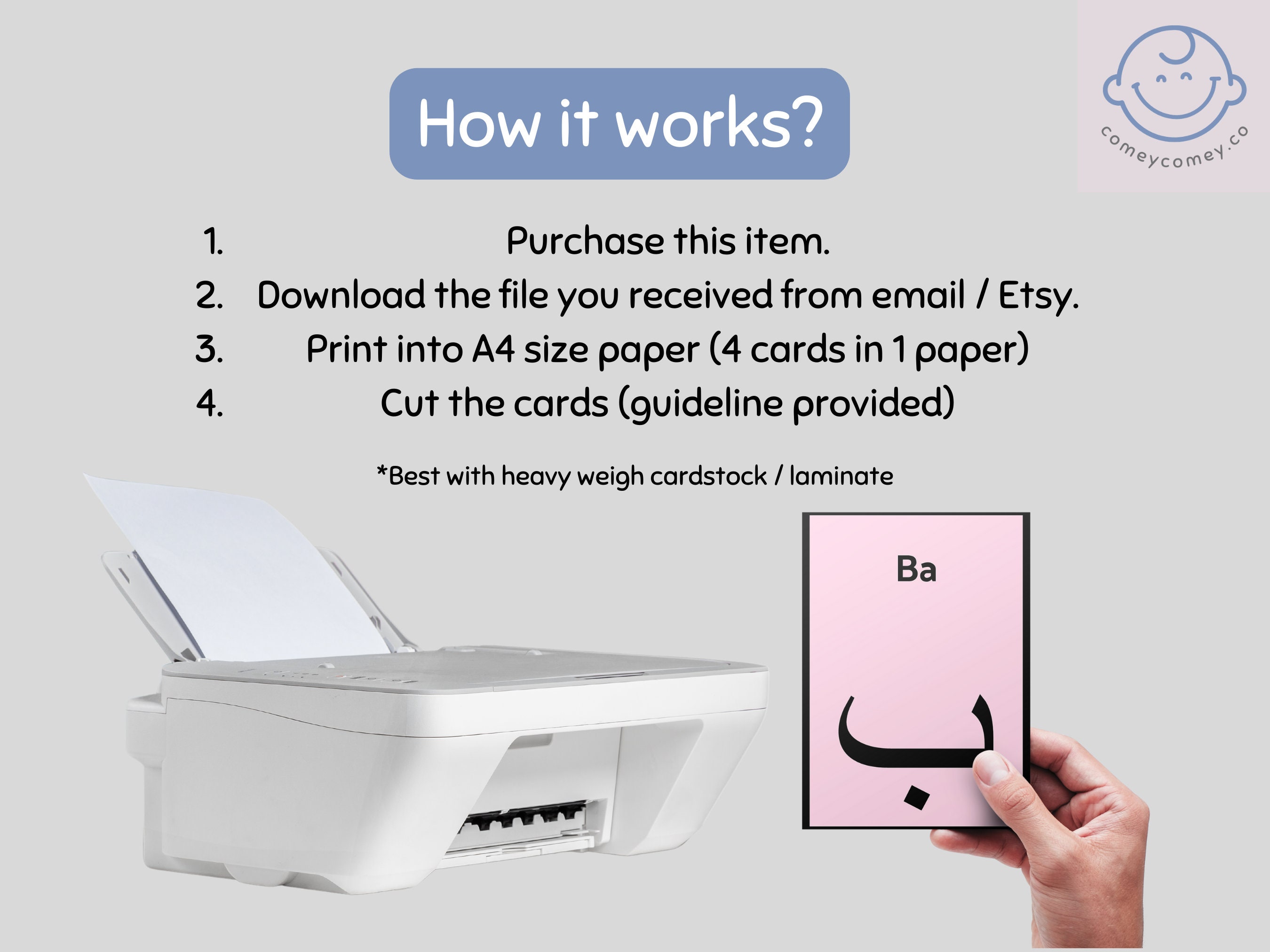 Pastel Arabic Alphabet Flashcard for Toddler,islamic Letter Education ...