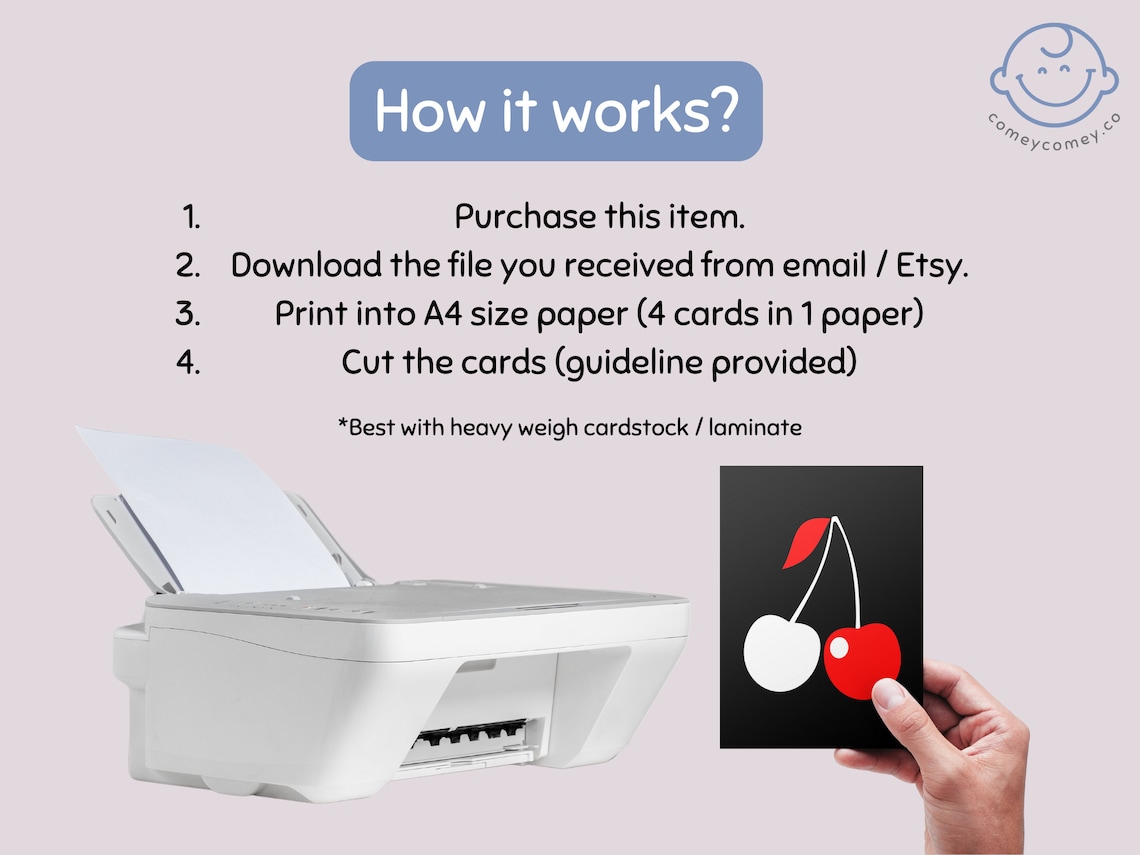 Printable Red Black White Flashcard for Newborn Baby,high Contrast ...