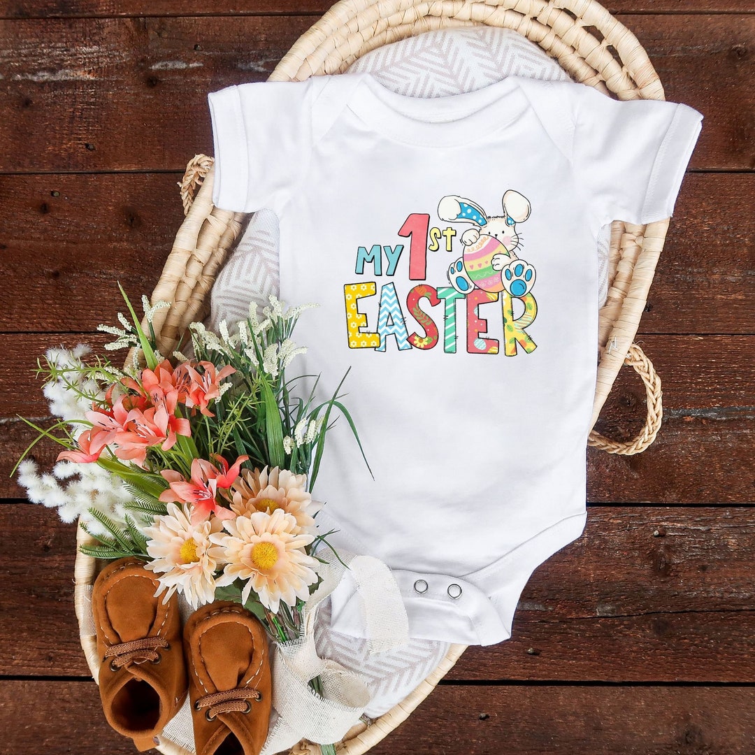 My First Easter Onesie, Baby Onesies, Easter Egg Bunny, Baby Onesie ...