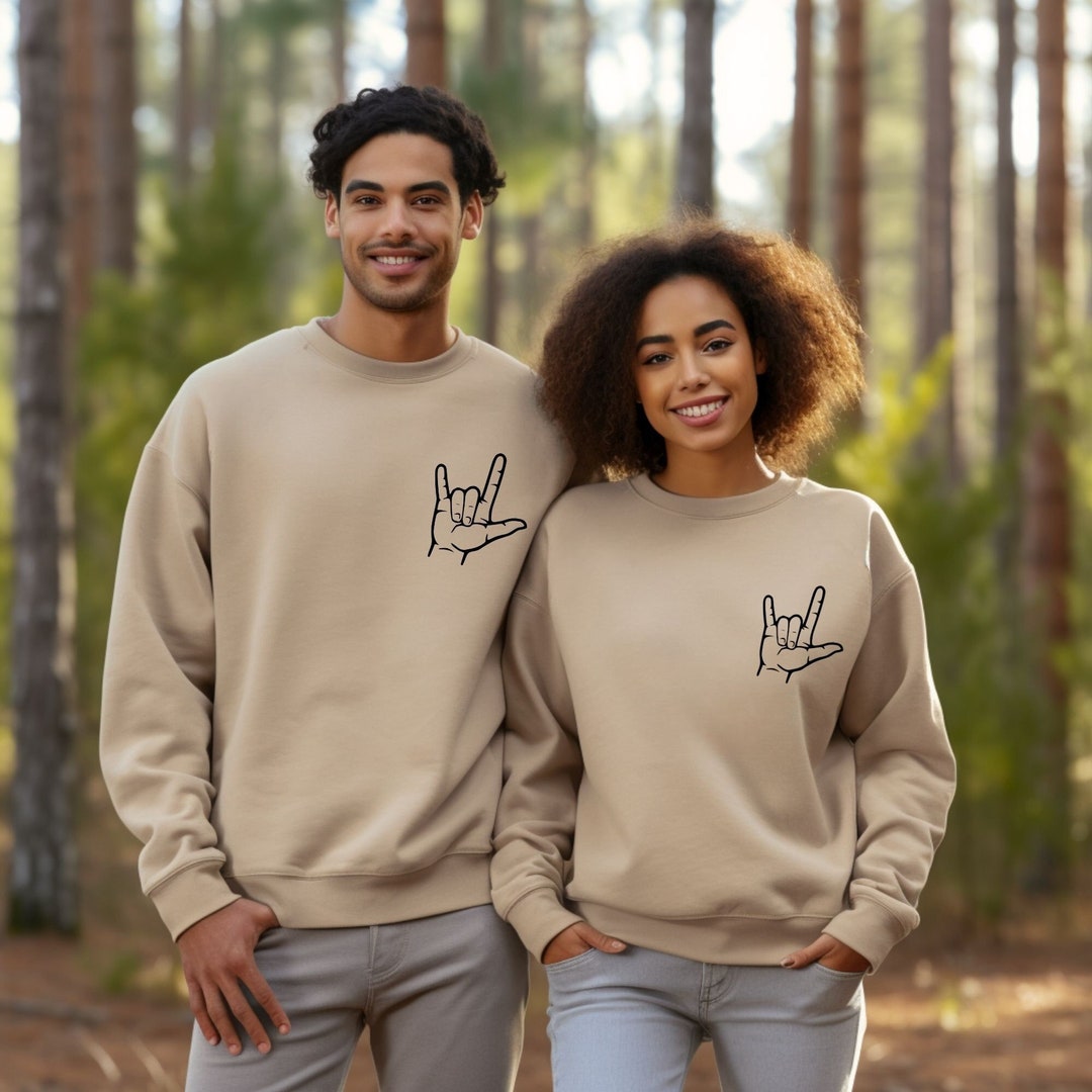 I Love You ASL Sweatshirt, Sign Language Gift for Valentine’s Day, Mens ...