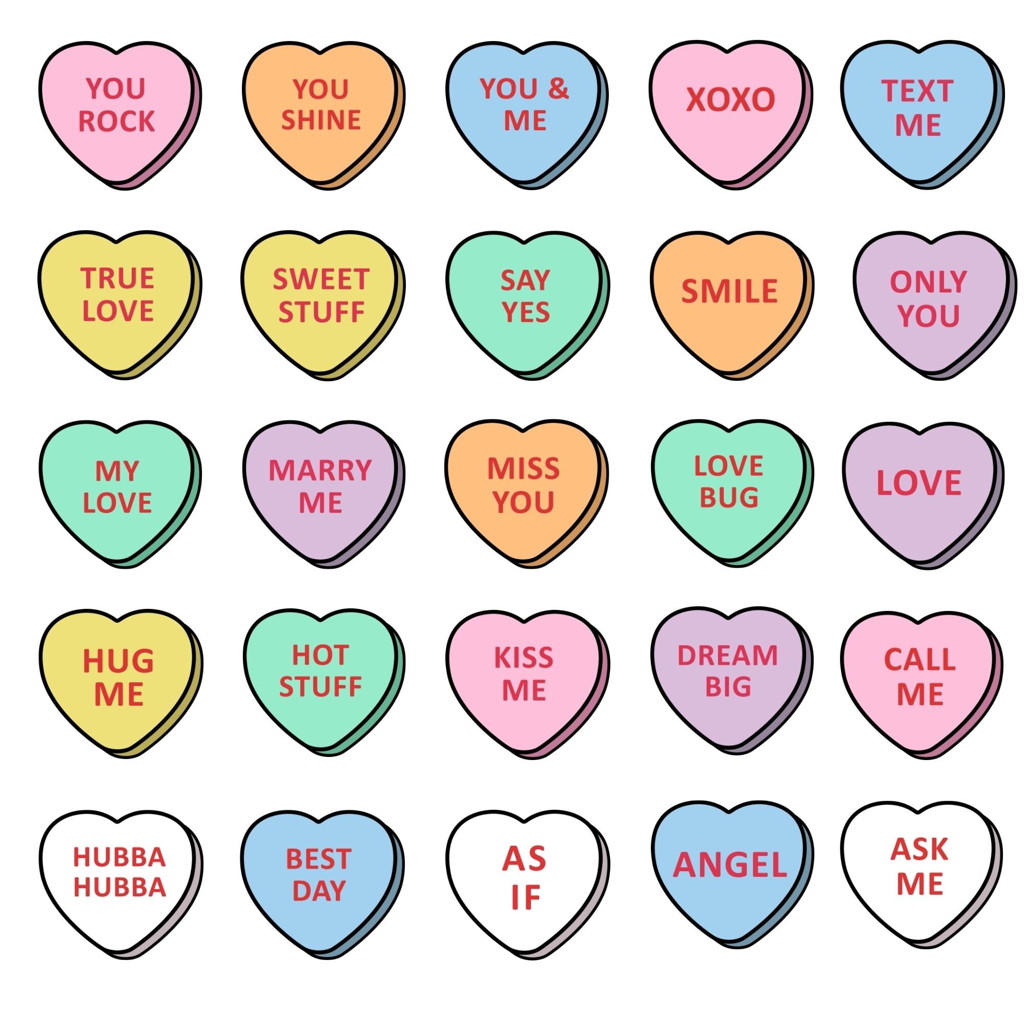Custom Conversation Heart Long Sleeve, Custom Valentines Day Shirt ...