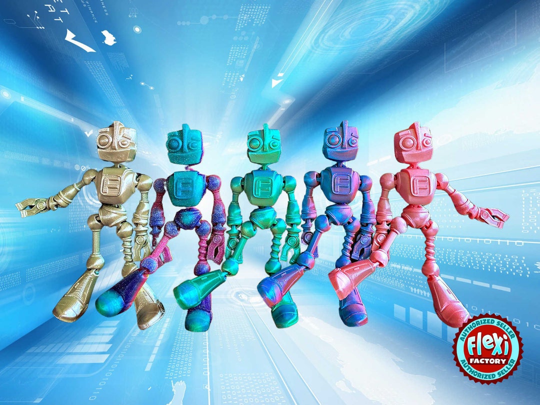 Robot Articulating 3D Toy Articulated Robot Pack of THREE Robots Gift ...