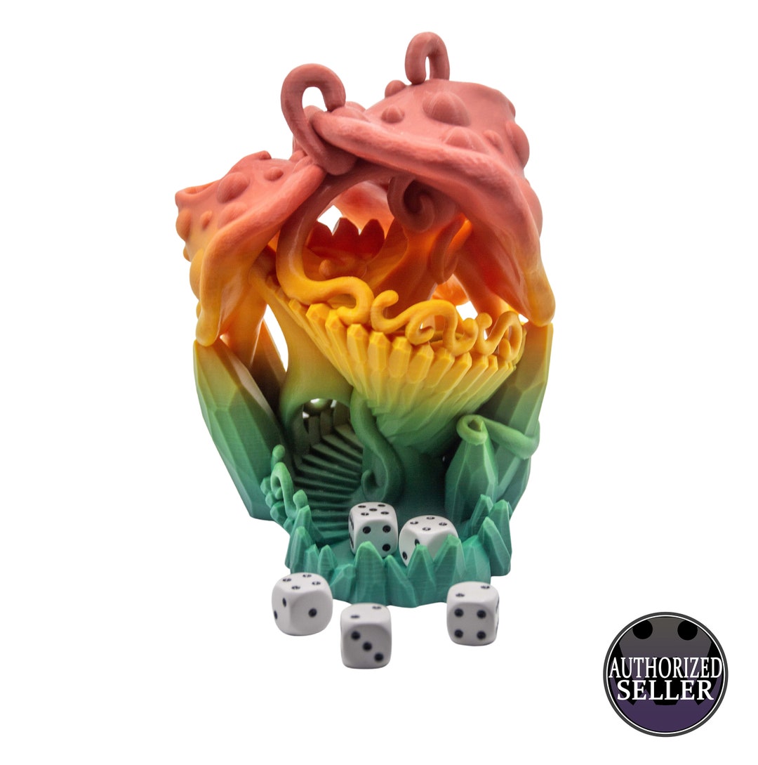 Mushroom Dice Tower 3D Print Enchanting Randomizer Fairy Garden Dice ...