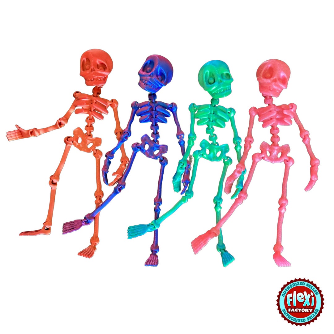 Flexible Skeleton Figure Halloween Party Favor 3D Custom Print Fidget ...