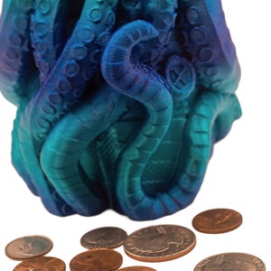 Steampunk Octopus Bank Custom 3D Print Kraken Gift for Industrial ...