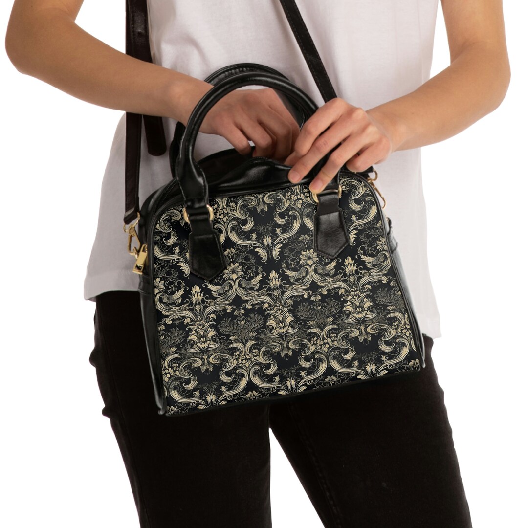 Gothic Pattern, Filigree and Lilies, Shoulder Handbag, Night Life, Club ...