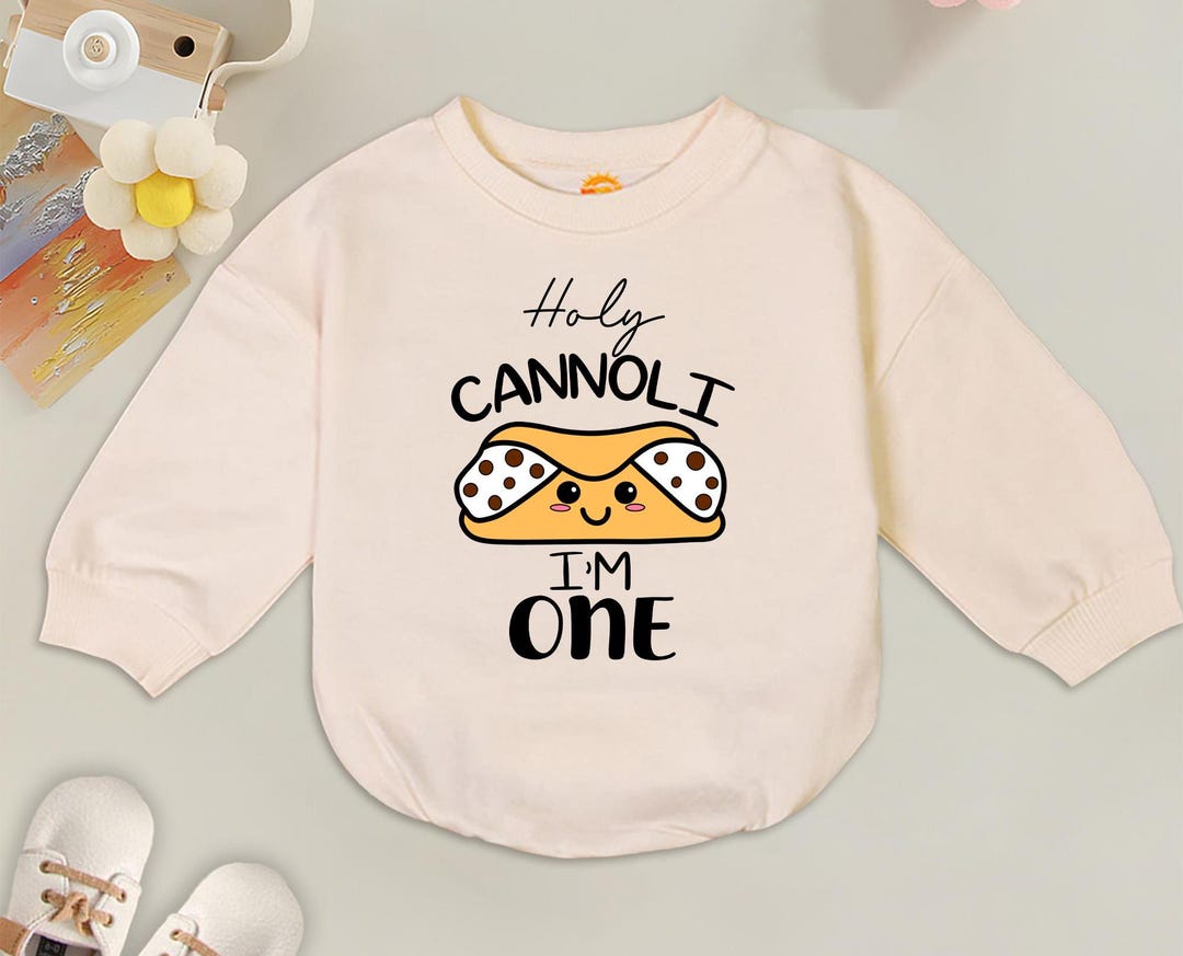 Holy Cannoli I'm One Baby Romper, Cute Italian Baby Shower Gift, Cute ...