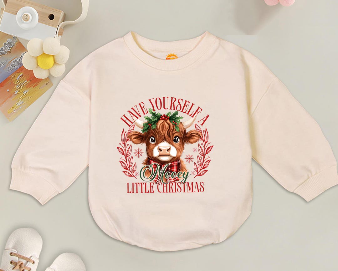 Have Yourself A Mooey Little Christmas Romper, Christmas Vibes ...