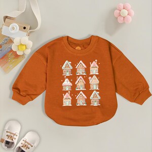 Gingerbread House Christmas Romper Sweatshirt, Winter Christmas Baby ...