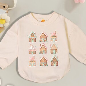Gingerbread House Christmas Romper Sweatshirt, Winter Christmas Baby ...