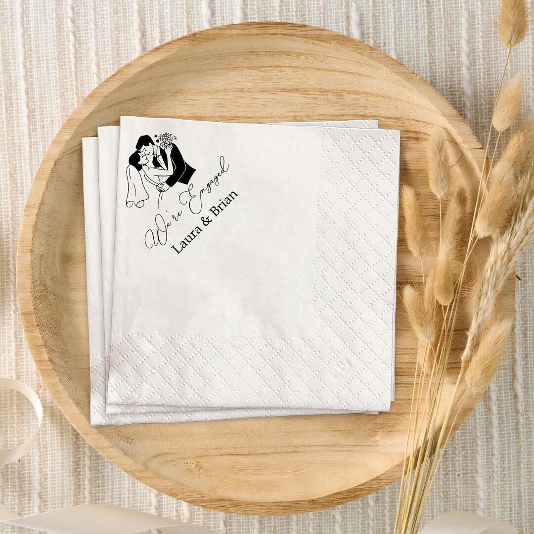Personalized Engagement Party Napkins, We're Engagement Napkins ...