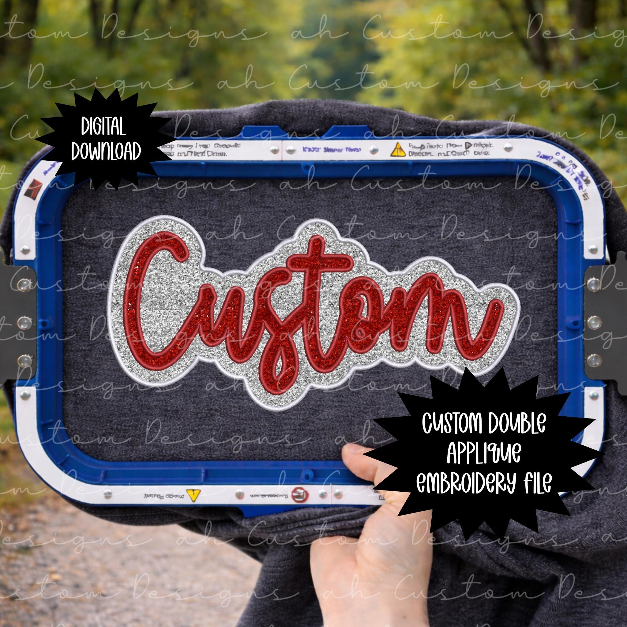 Custom Hand Lettered Double Applique Digitized Embroidery File ...
