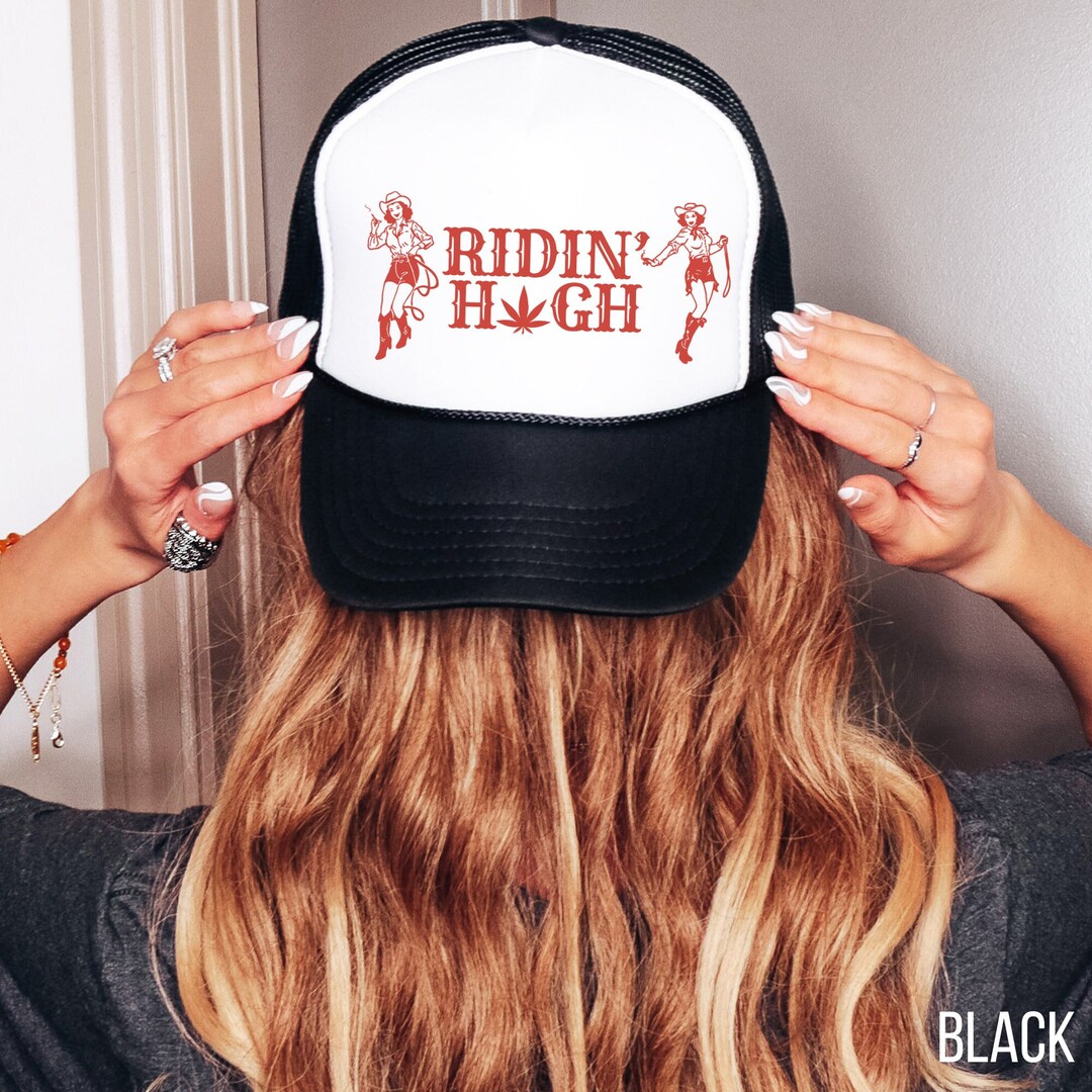 Ridin' High Trucker Hat Cannabis Hat Marijuana Hat Weed Gifts for ...