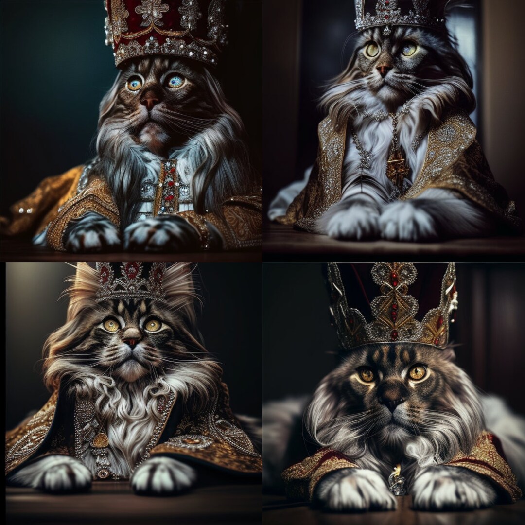 Archduke of Claws XXXXVI Royal Pet Cat Portrait Majestic Funny Humor ...