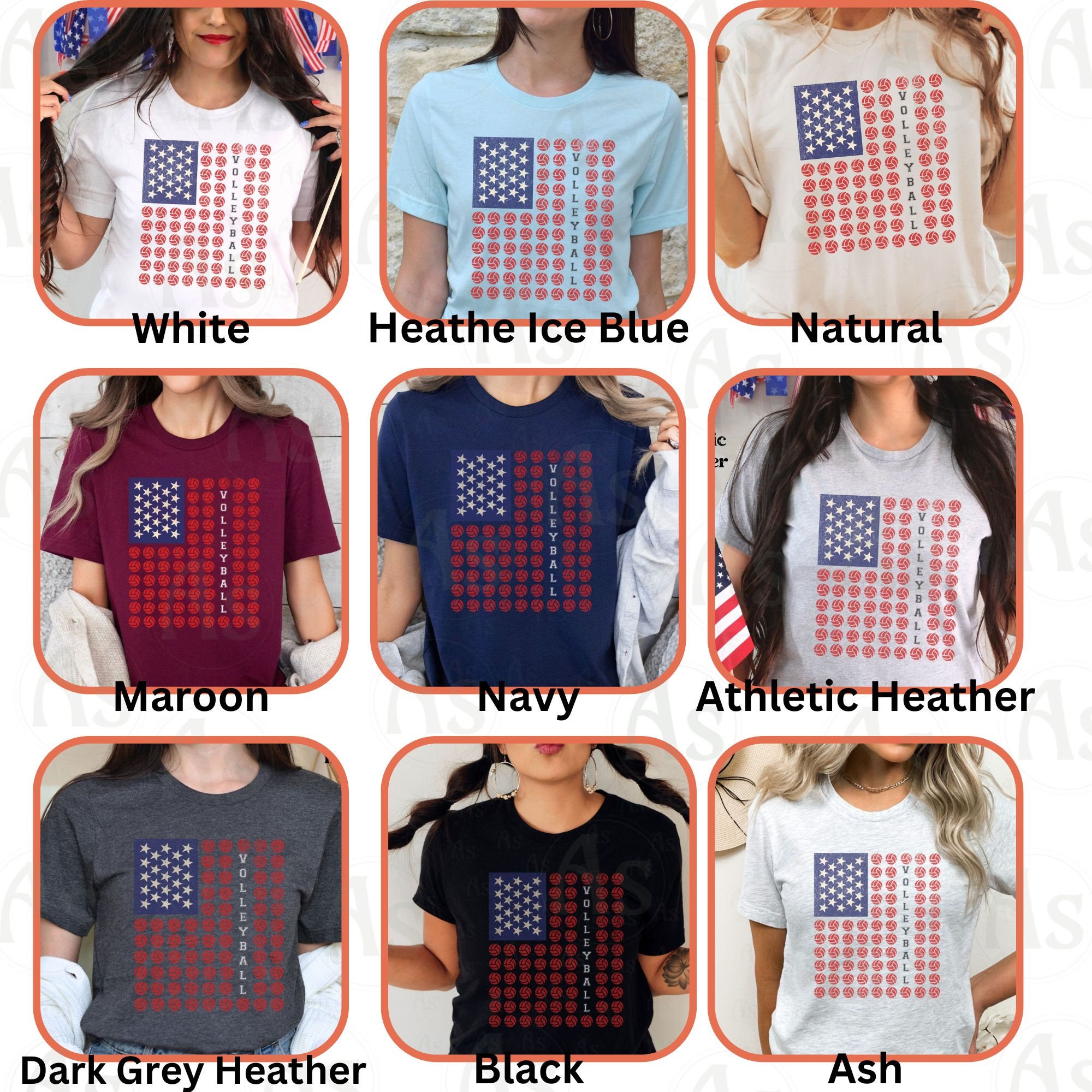 4th of July Volleyball Shirt, US Flag Volleyball T-shirt for ...
