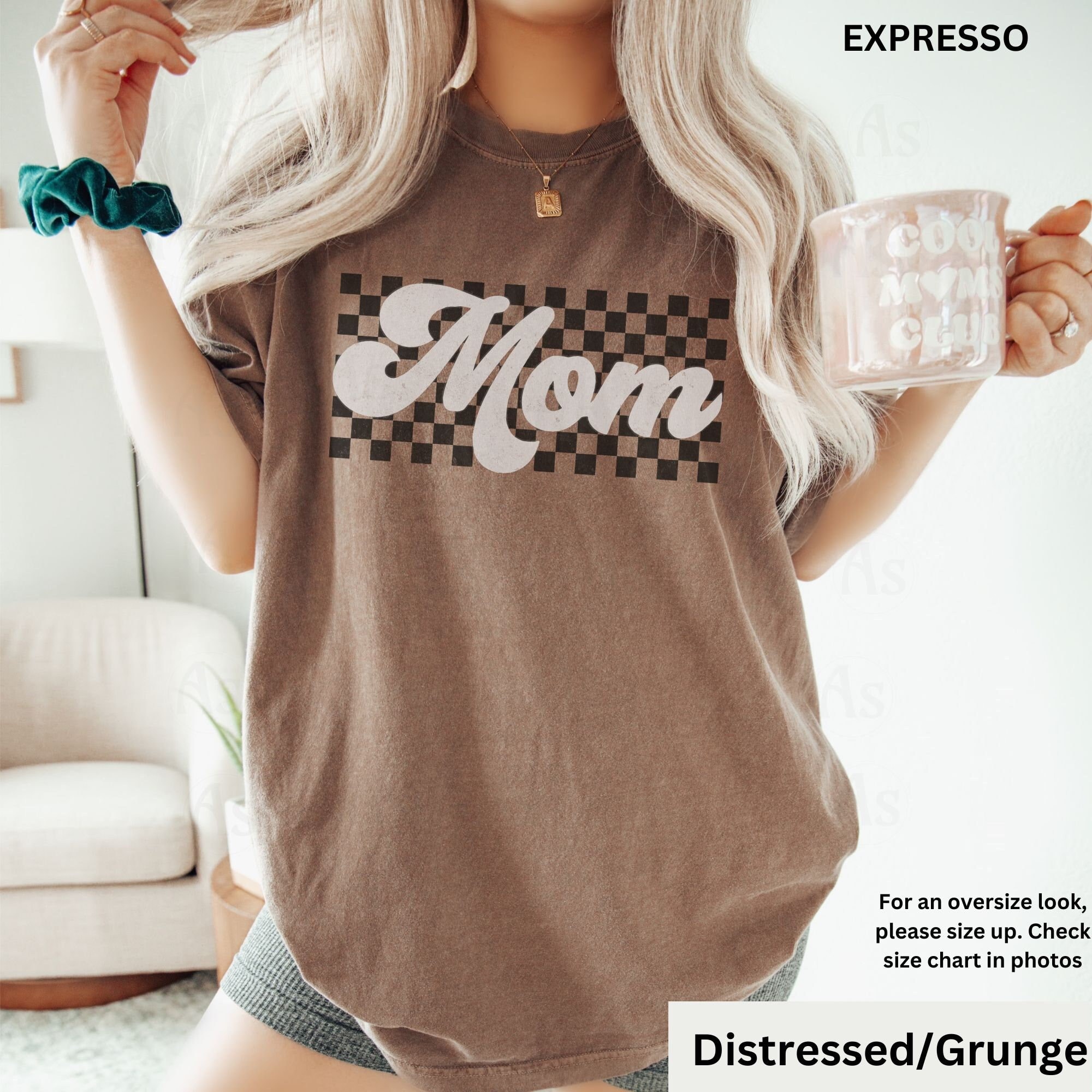 Checkered Mom Shirt, Retro Checkered Mama T Shirt, Motherhood Tshirt ...