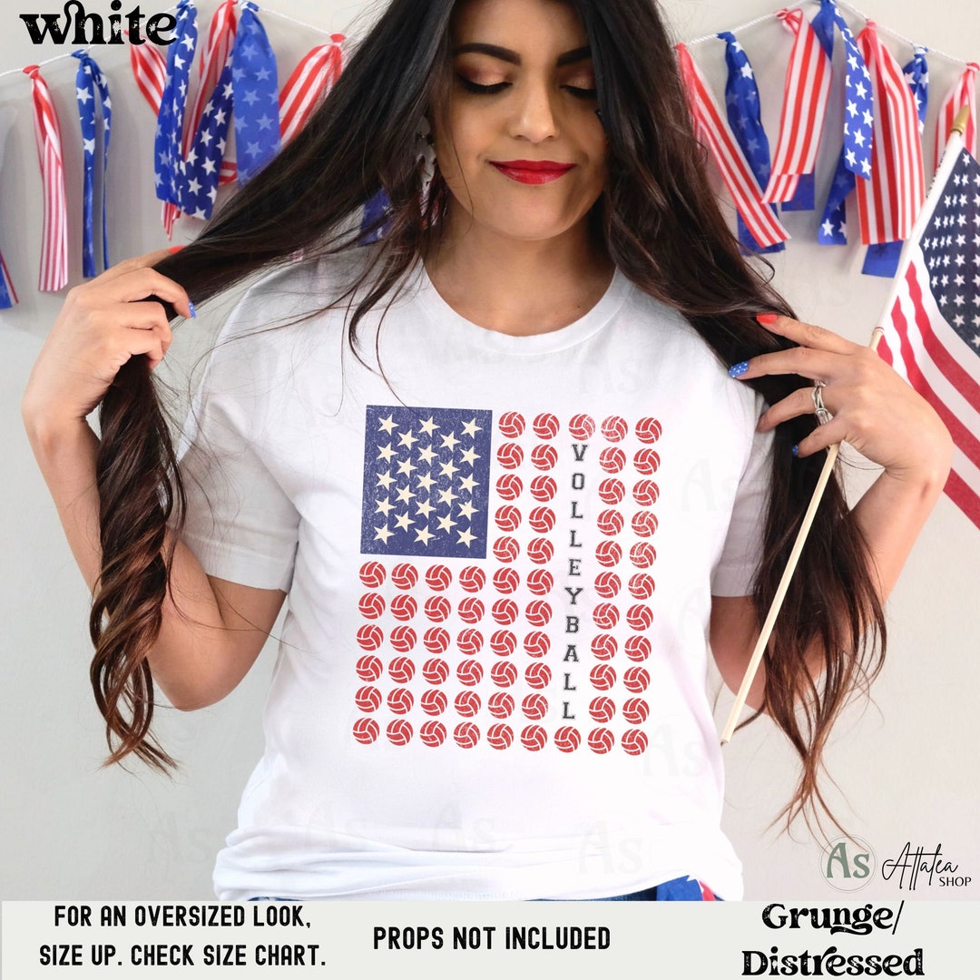 US Flag Volleyball T-shirt, 4th of July Patriotic Top - Etsy