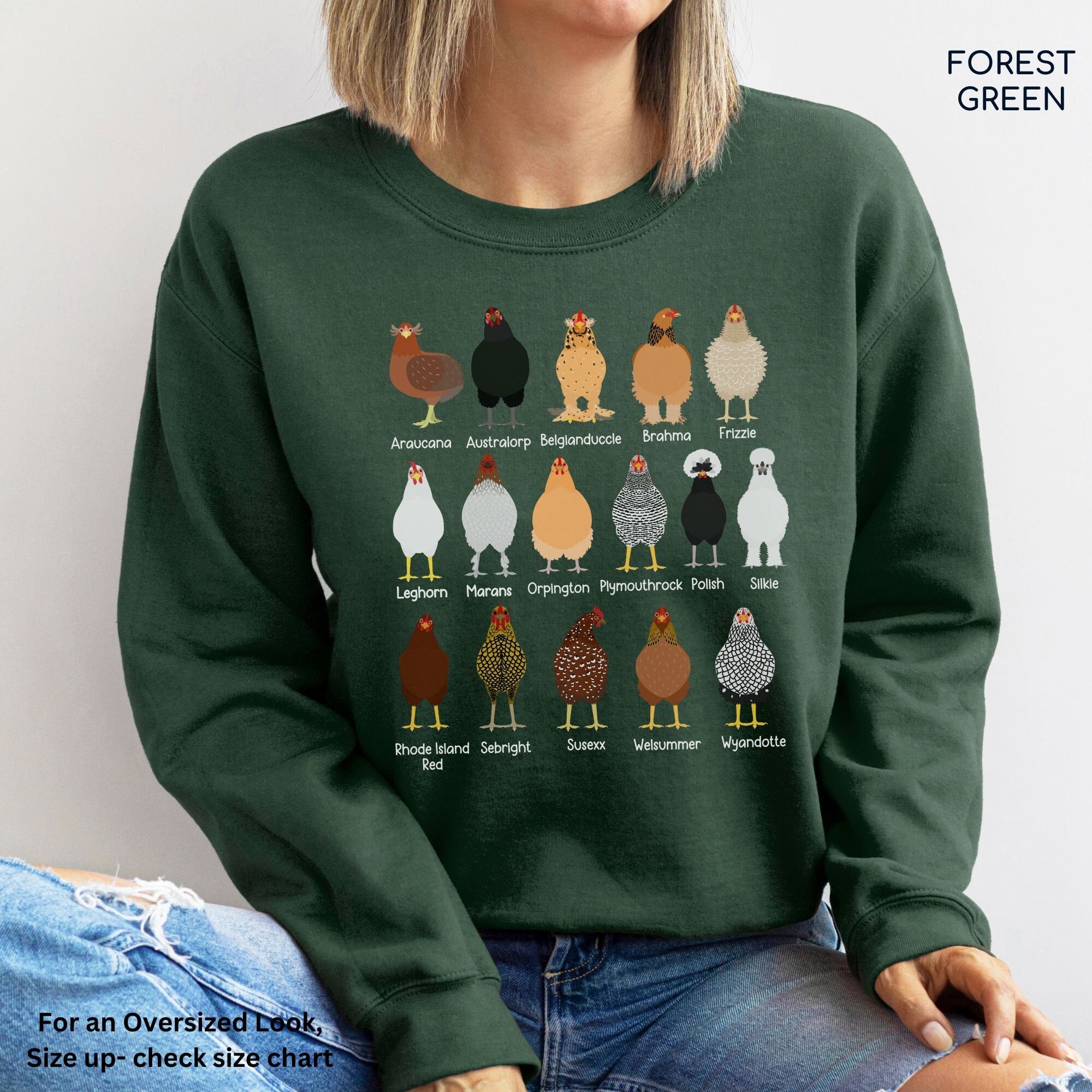 Chicken Sweatshirt List-of-chicken Breeds Sweater for Chicken Lover ...