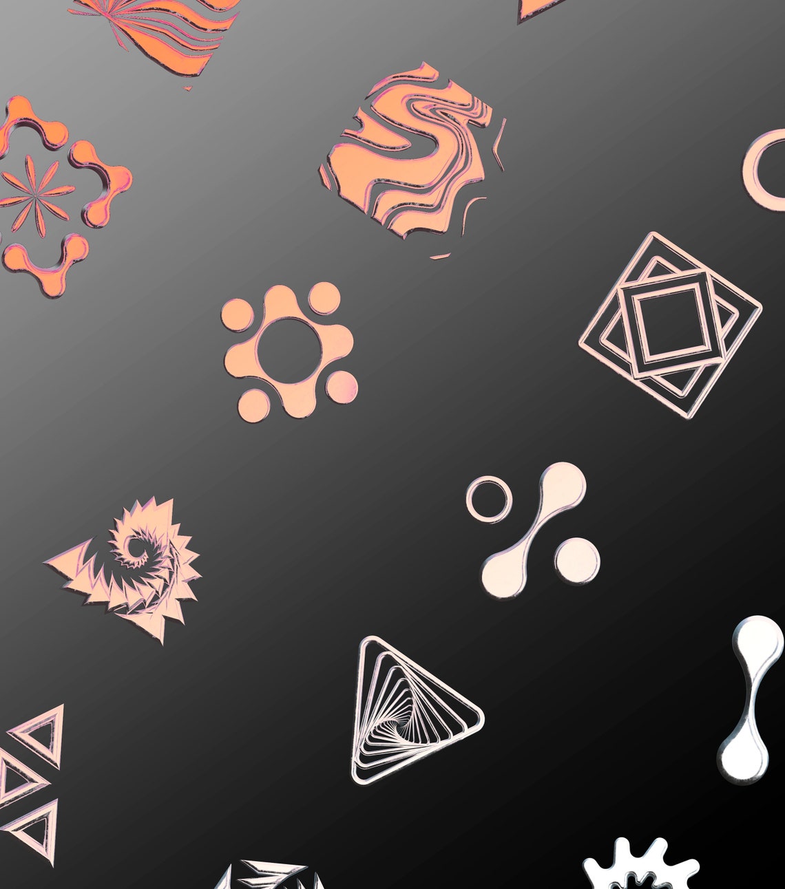 Stoic Art 3D Chrome Bevel Vector Pack Editable Graphic Bundle SVG EPS ...