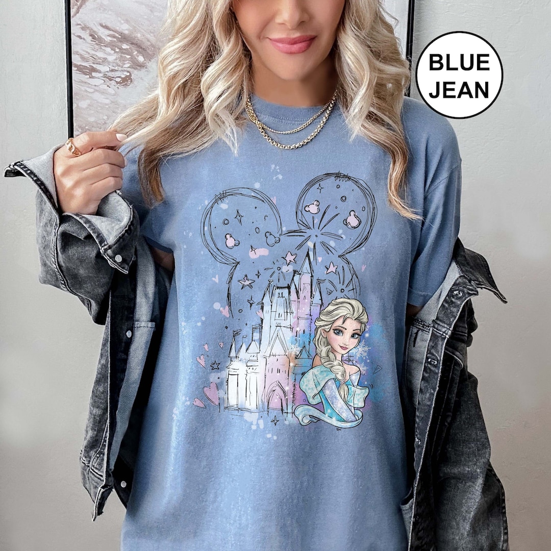 Disney Castle Princess Elsa Comfort Colors Shirt, Princess Elsa Tshirt ...