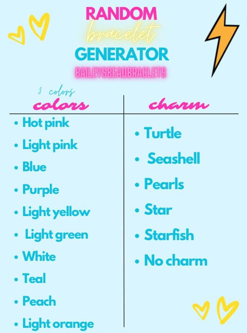 Preppy Random Bracelet Generator! - Etsy