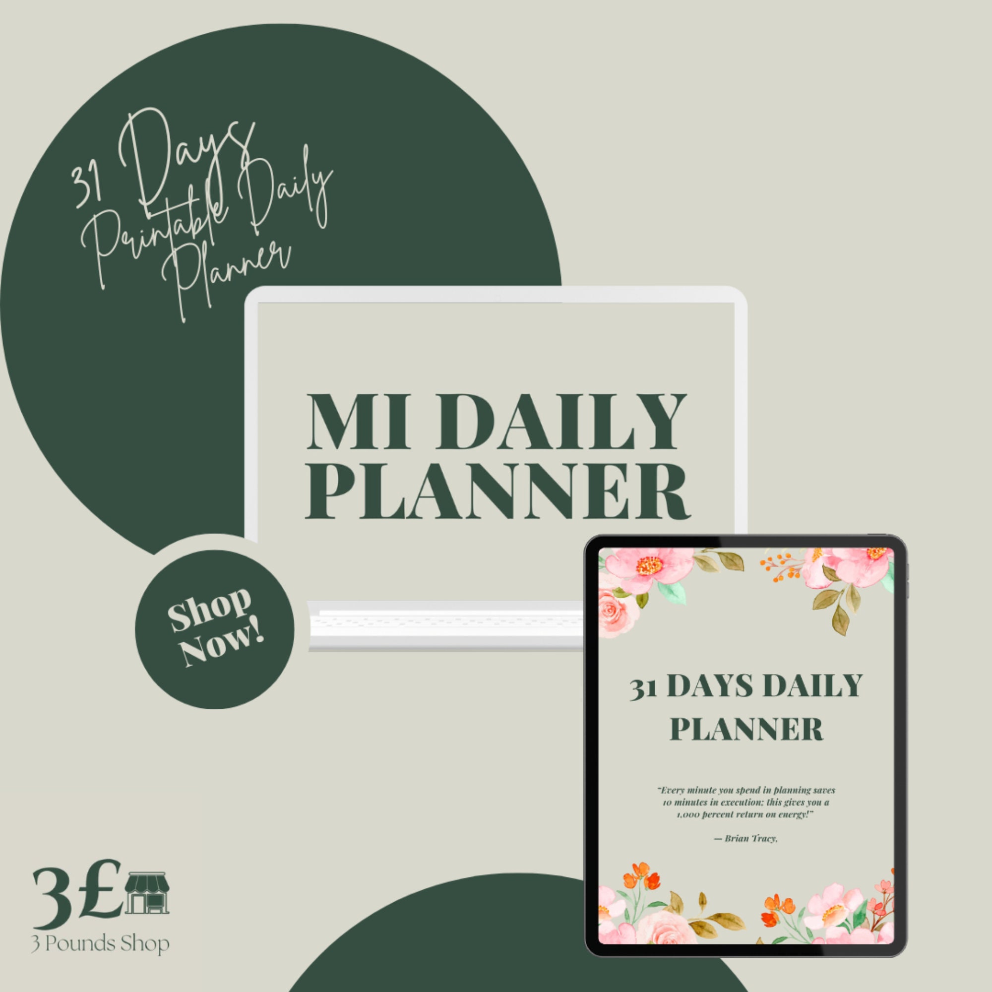 MI 31 Days Daily Planner, Printable Daily Planners, Digital Planners, 31 Days Daily Planner ...