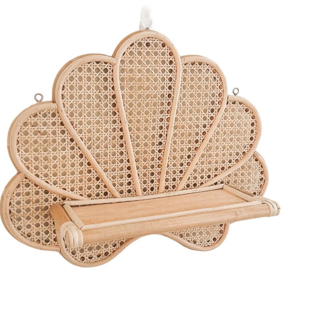 Rattan Seashell Shelf Nursery Shelf - Etsy