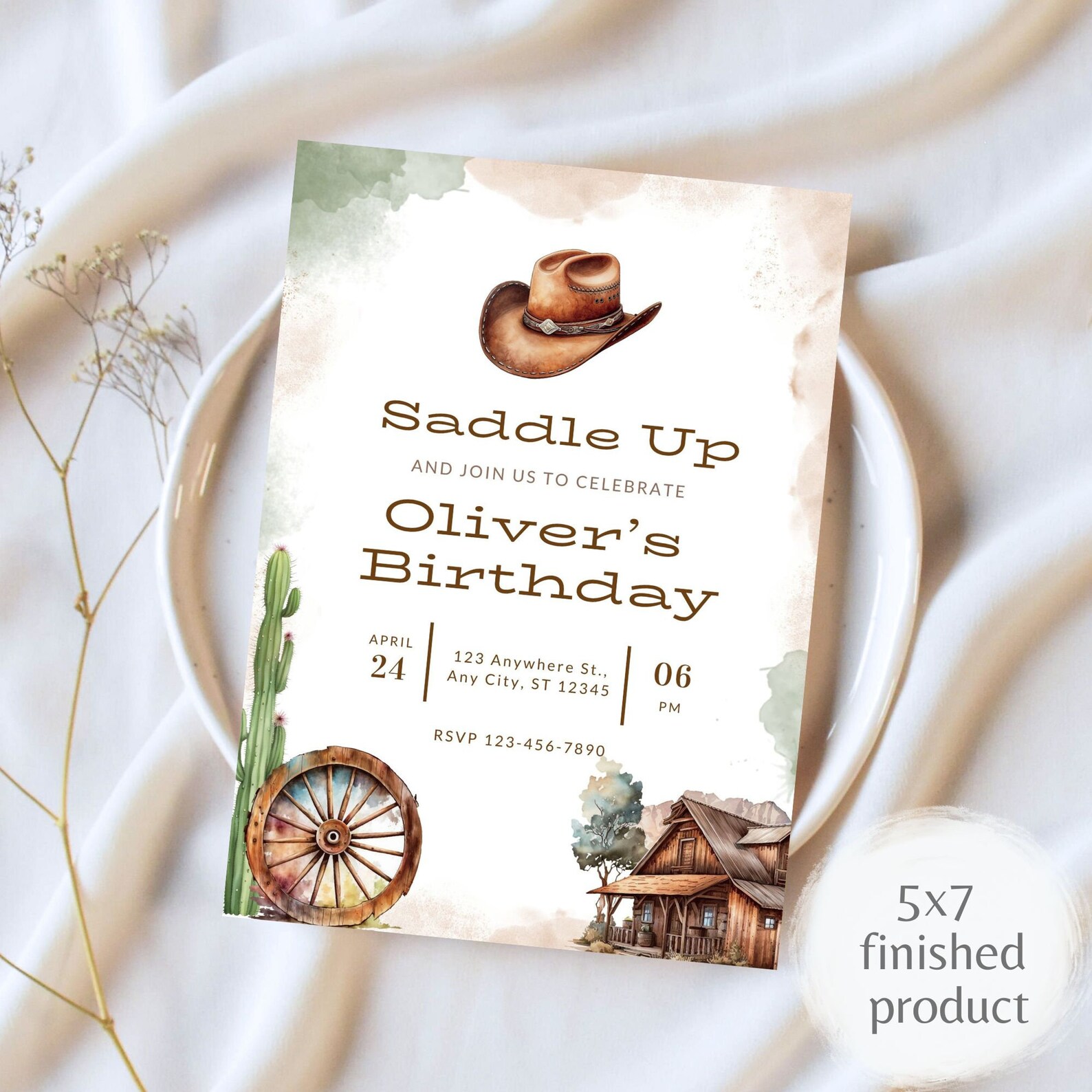 Editable Western Birthday Invitation, Country Western Printable Invite ...