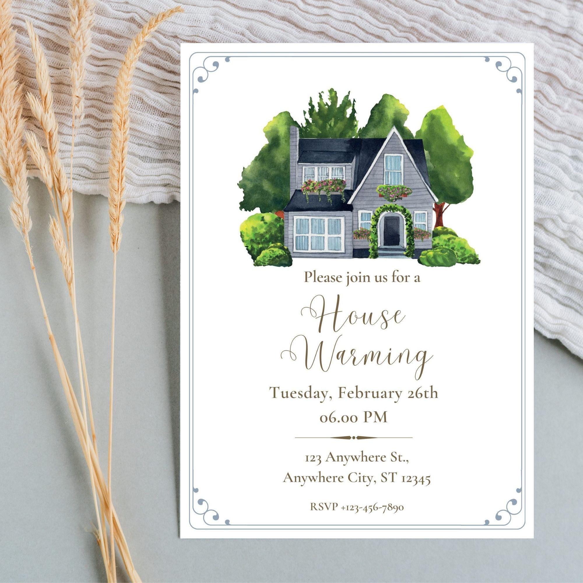 Editable Housewarming Party Invitation, Digital House Warming Evite ...