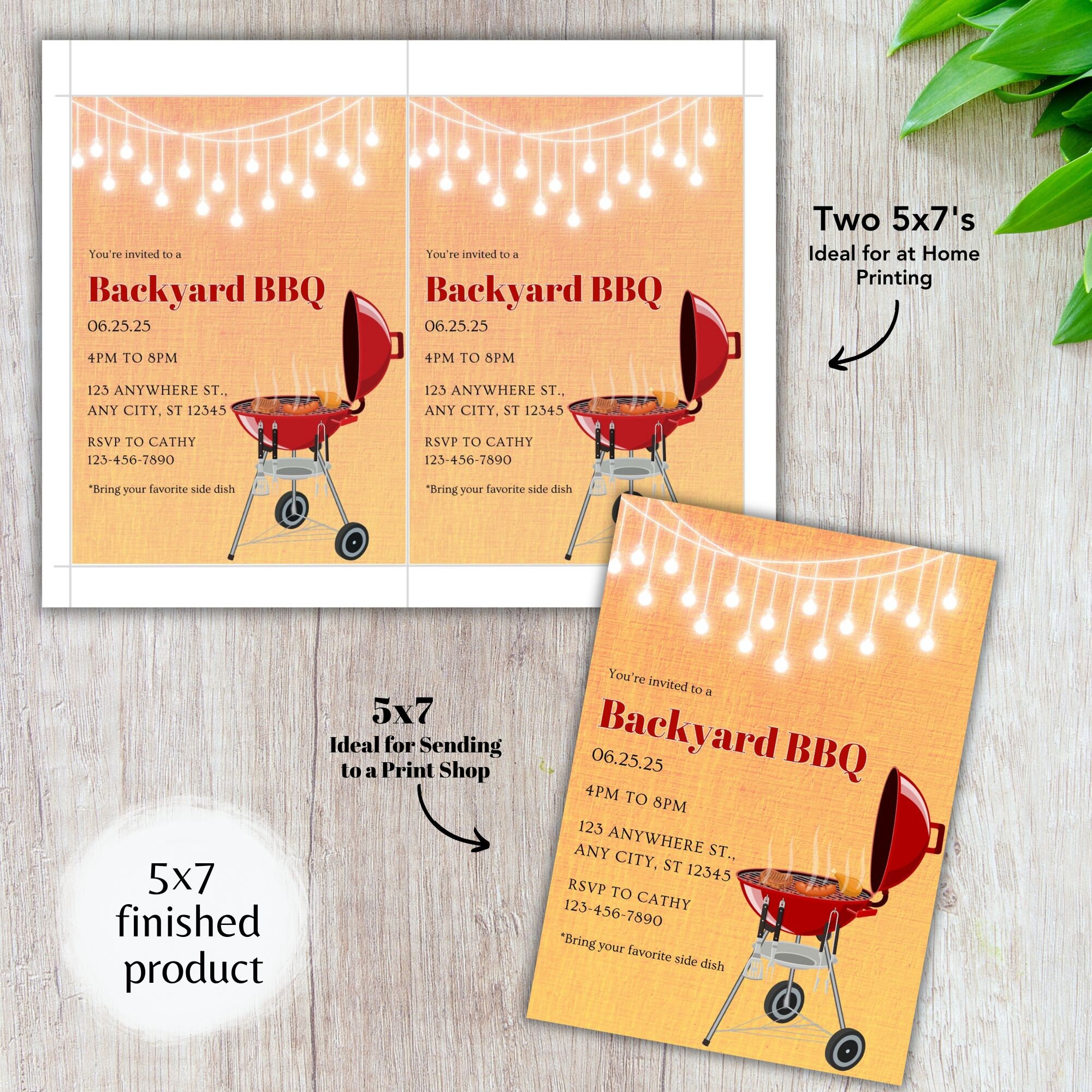 Printable Family BBQ Invitation, Backyard Barbeque Invitation, BBQ ...