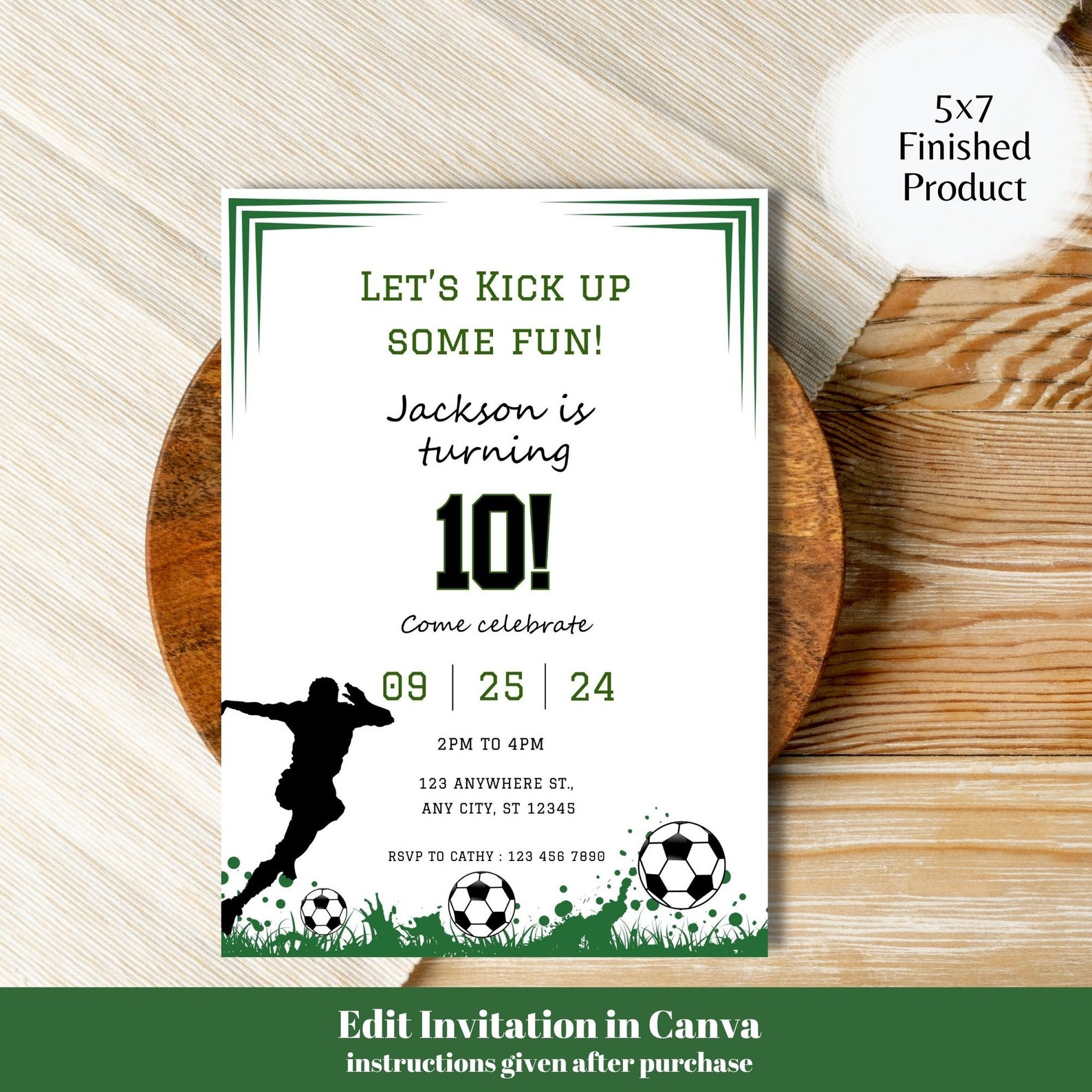 Soccer Birthday Invitation, Editable Boy Soccer Team Party, Soccer Fan ...