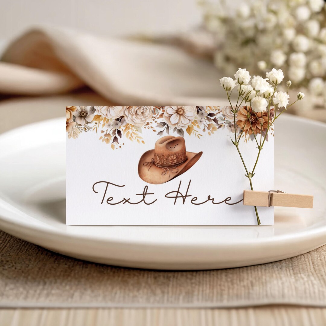 Cowgirl Food Labels Editable Template, Western Party Tent Cards, Girls ...