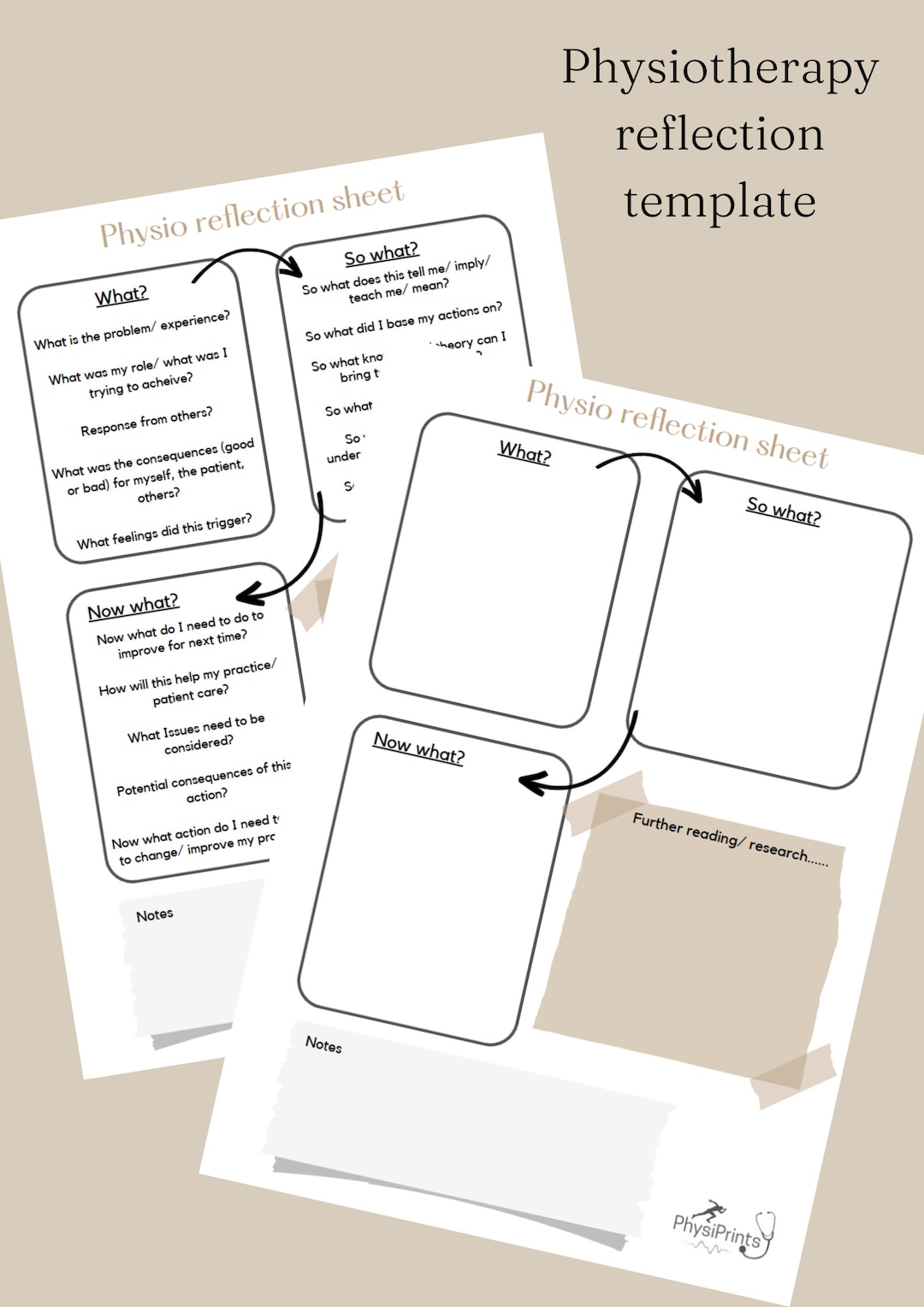 Physio Student Reflection Template - Etsy