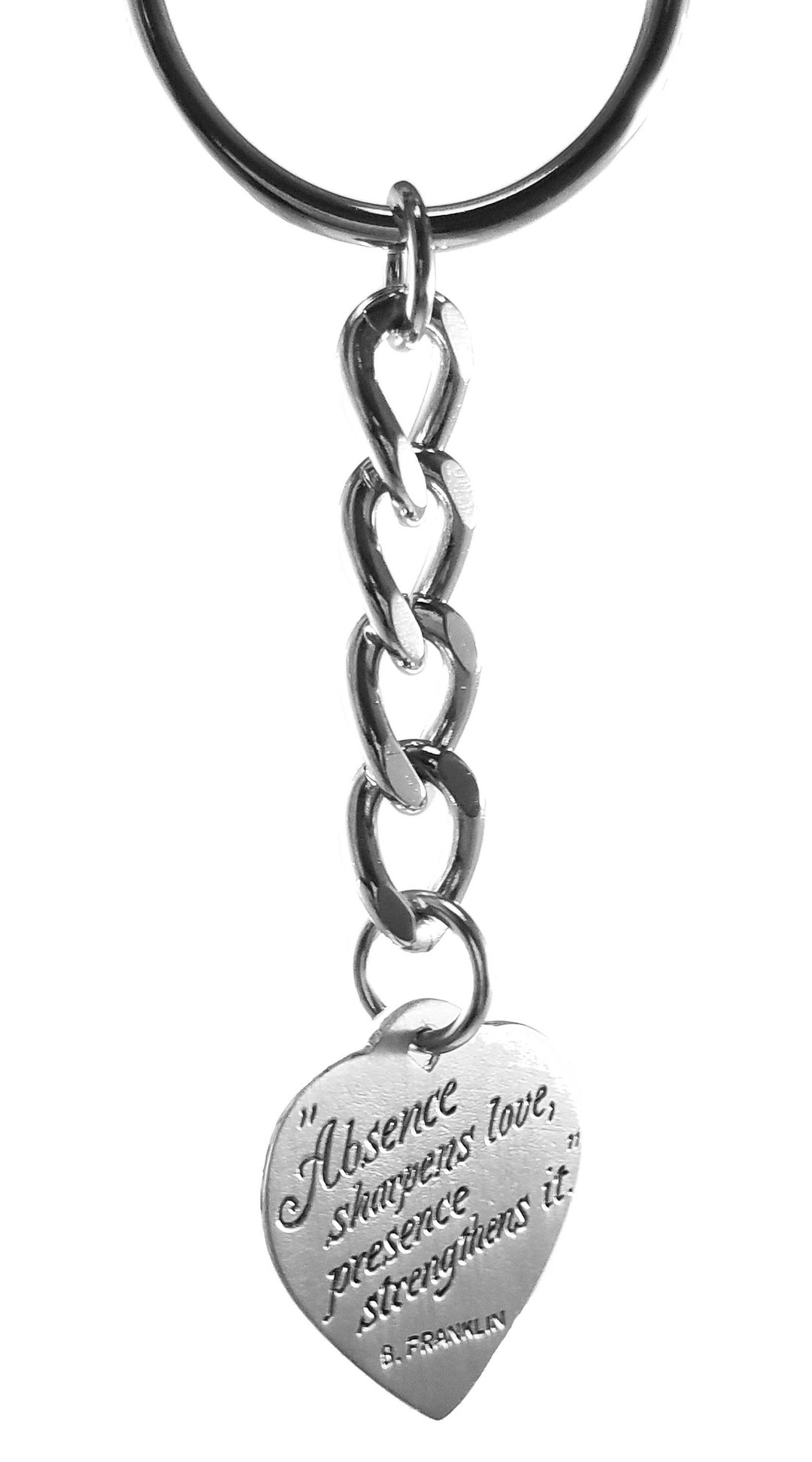 Benjamin Franklin Quote Heart Keychain, Novelty Keychain, Benjamin ...