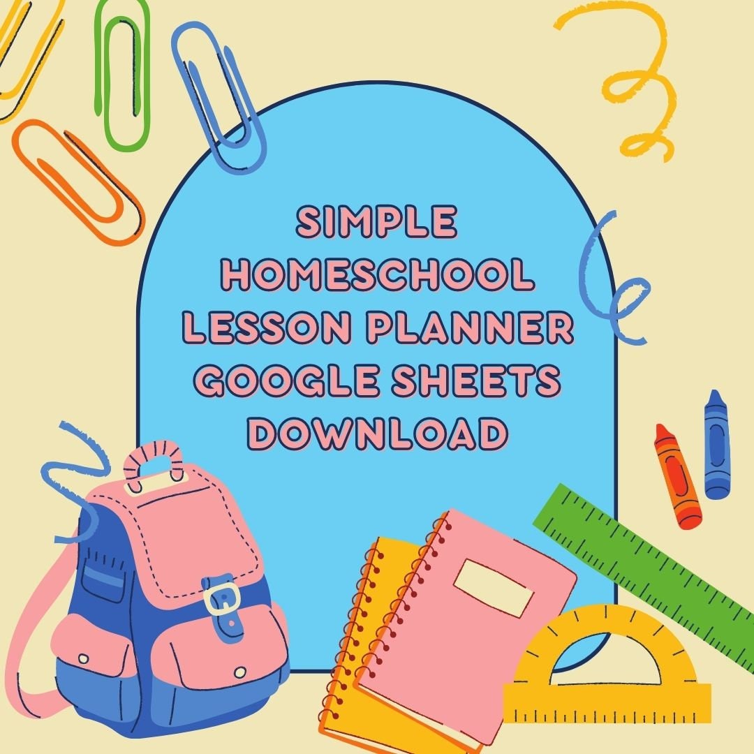 Simple Homeschool Lesson Planner Google Sheets Download - Etsy