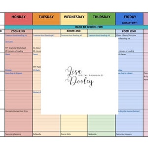 Simple Homeschool Lesson Planner Google Sheets Download - Etsy