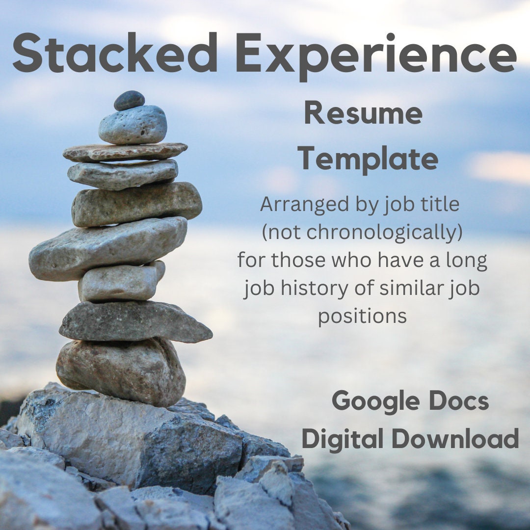 Stacked Experience Resume Template Google Docs Digital Download - Etsy