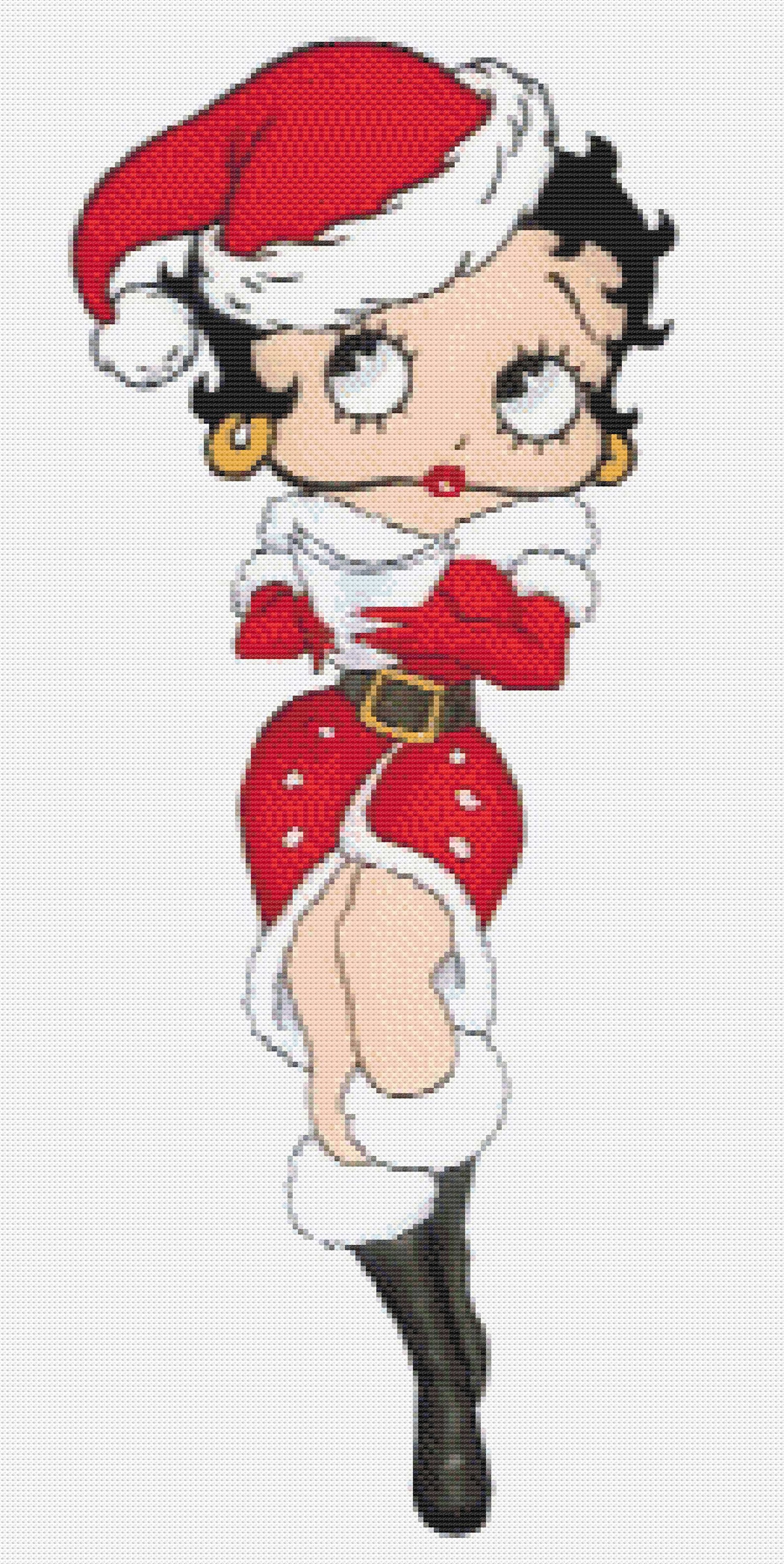 Christmas Betty Boop. Cross Stitch 118w X 287h Stitches. PDF Download ...